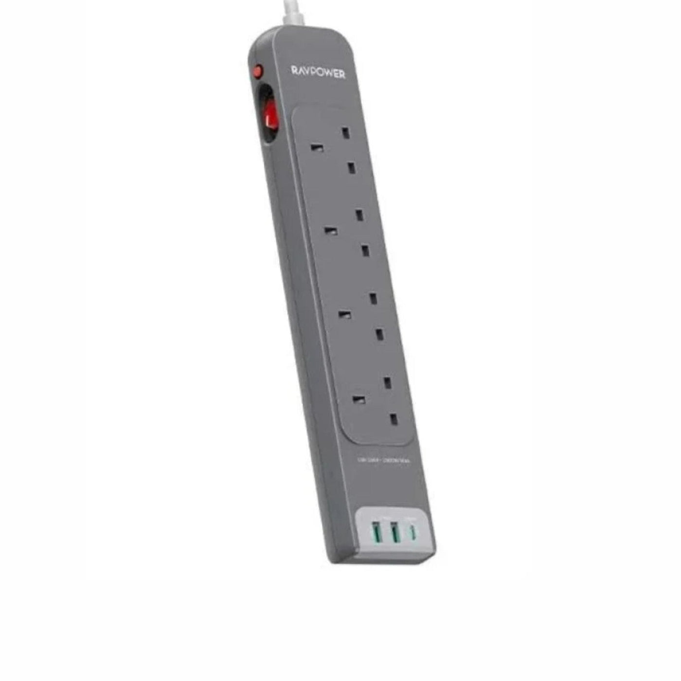RAVPower 4-Port Power Strip with 2 USB-A Ports and 1 USB-C Port, 3M